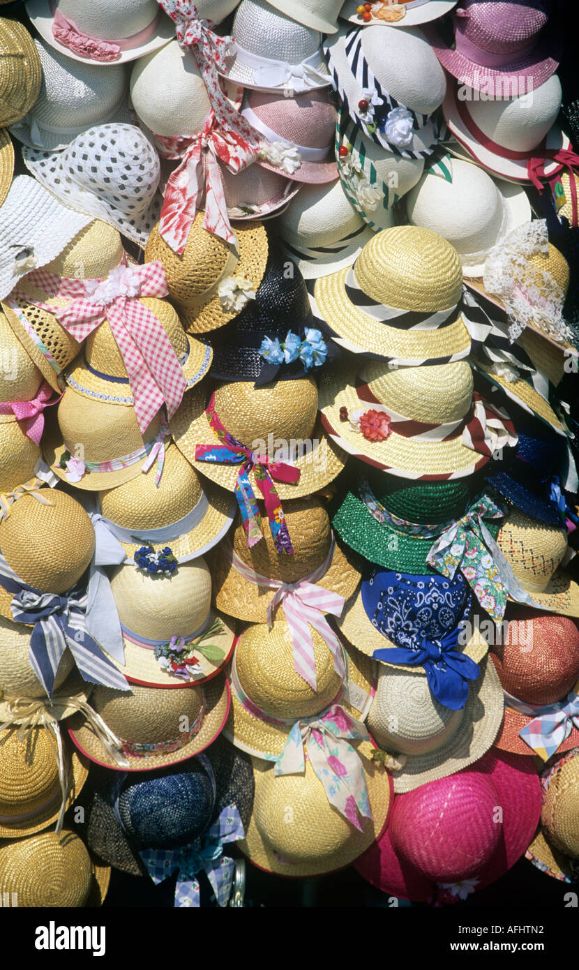 Sun Hats Display in Provence, France, Europe Stock Photo - Alamy