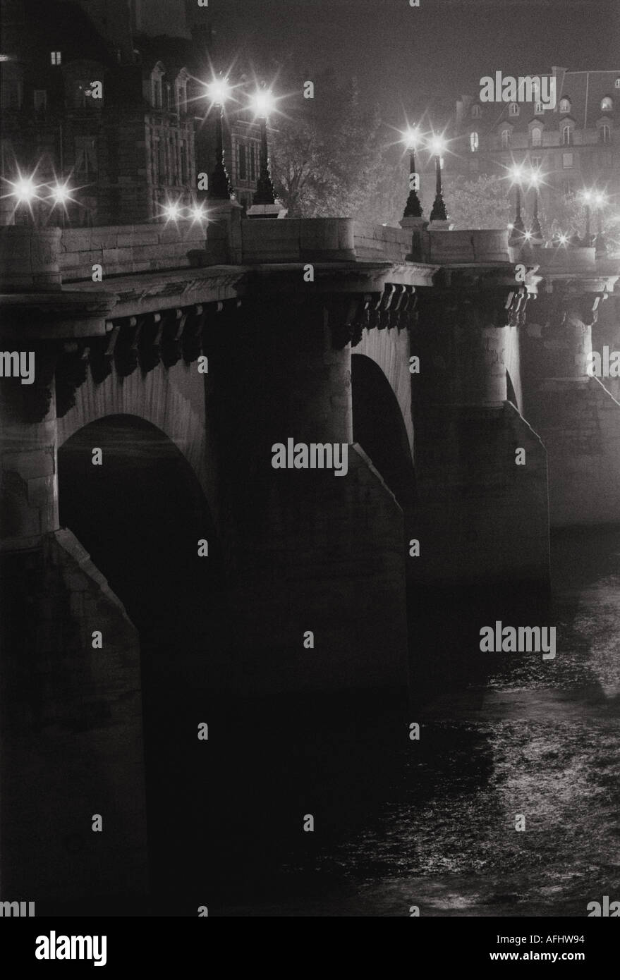 pont neuf at night, paris, france Stock Photo - Alamy