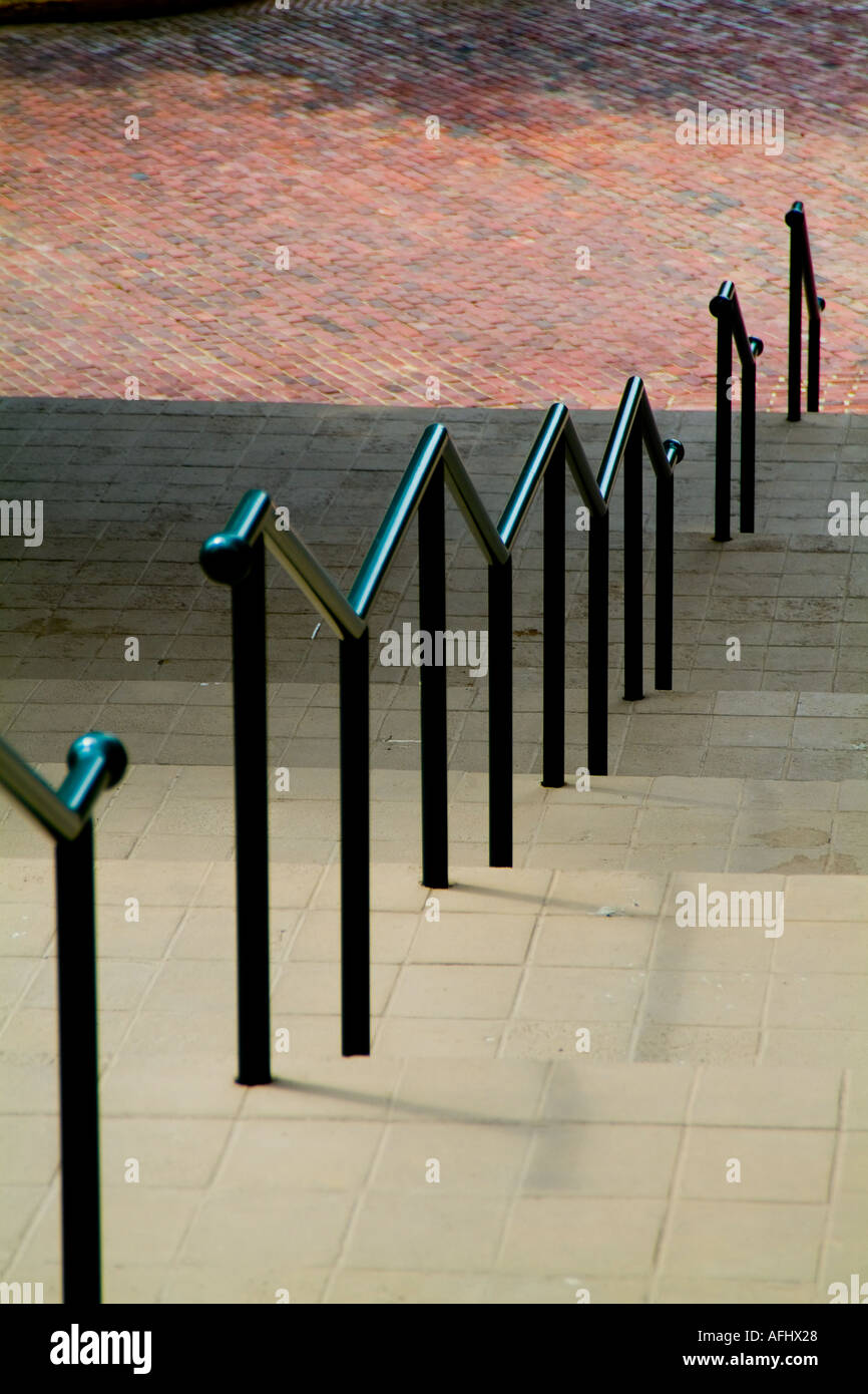Handrails on steps Stock Photo - Alamy