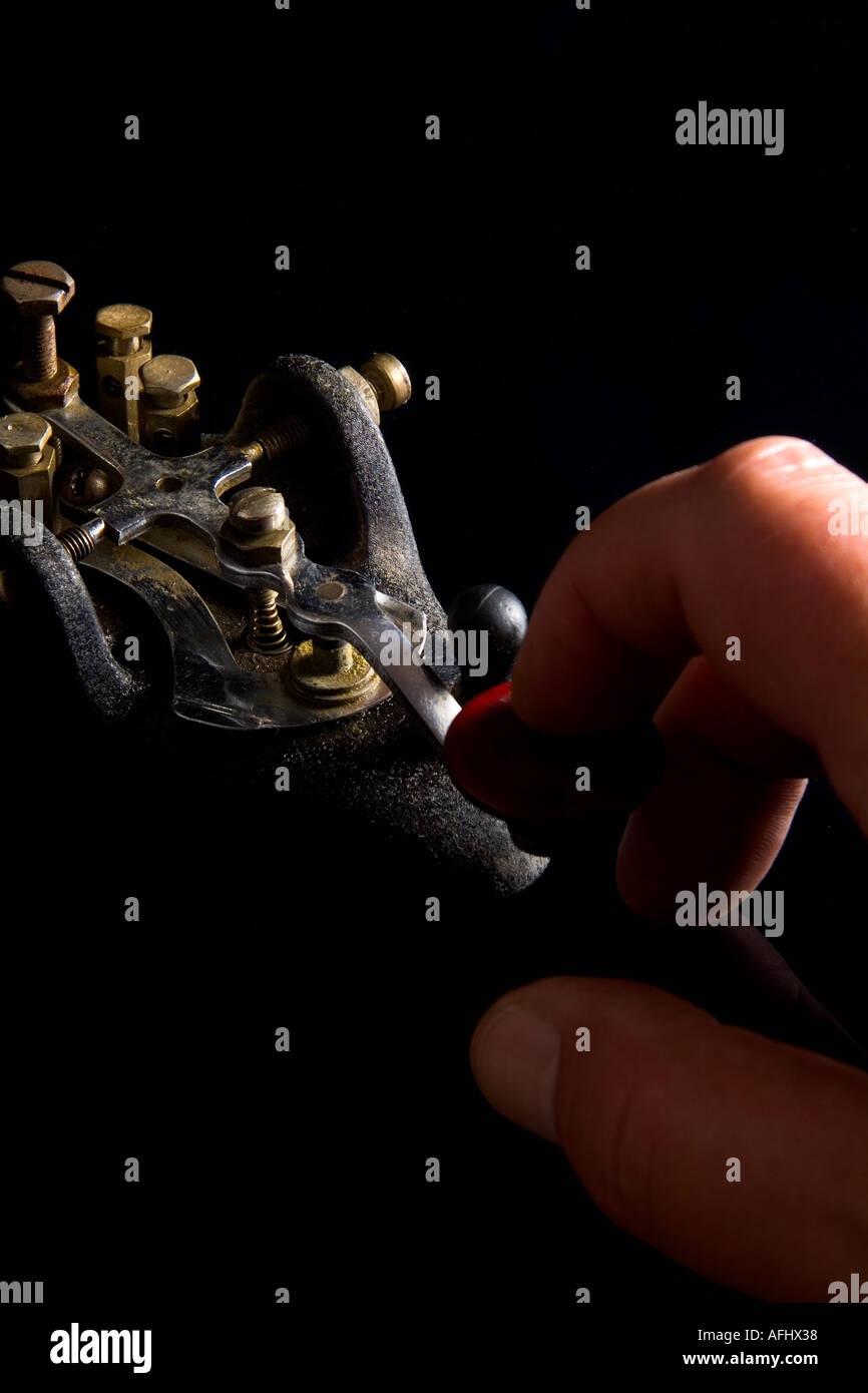 Morse code key finger hi-res stock photography and images - Alamy