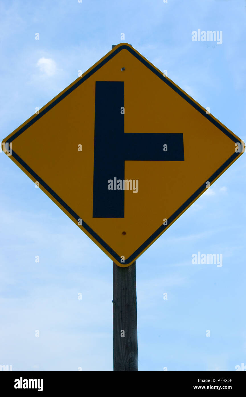 ROADWAY ON RIGHT traffic warning sign Stock Photo - Alamy