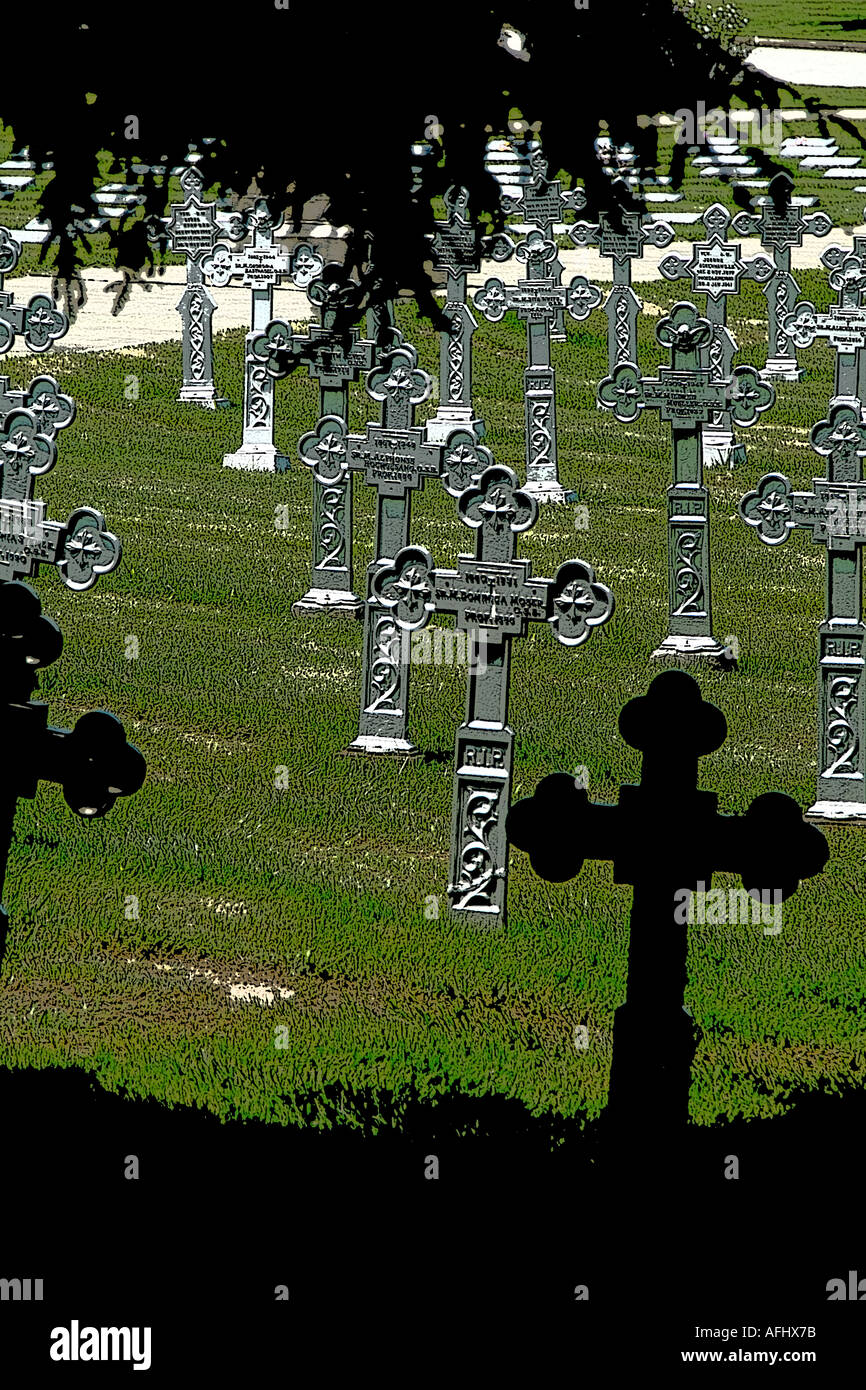 Convent cemetery with crosses marking graves Stock Photo - Alamy