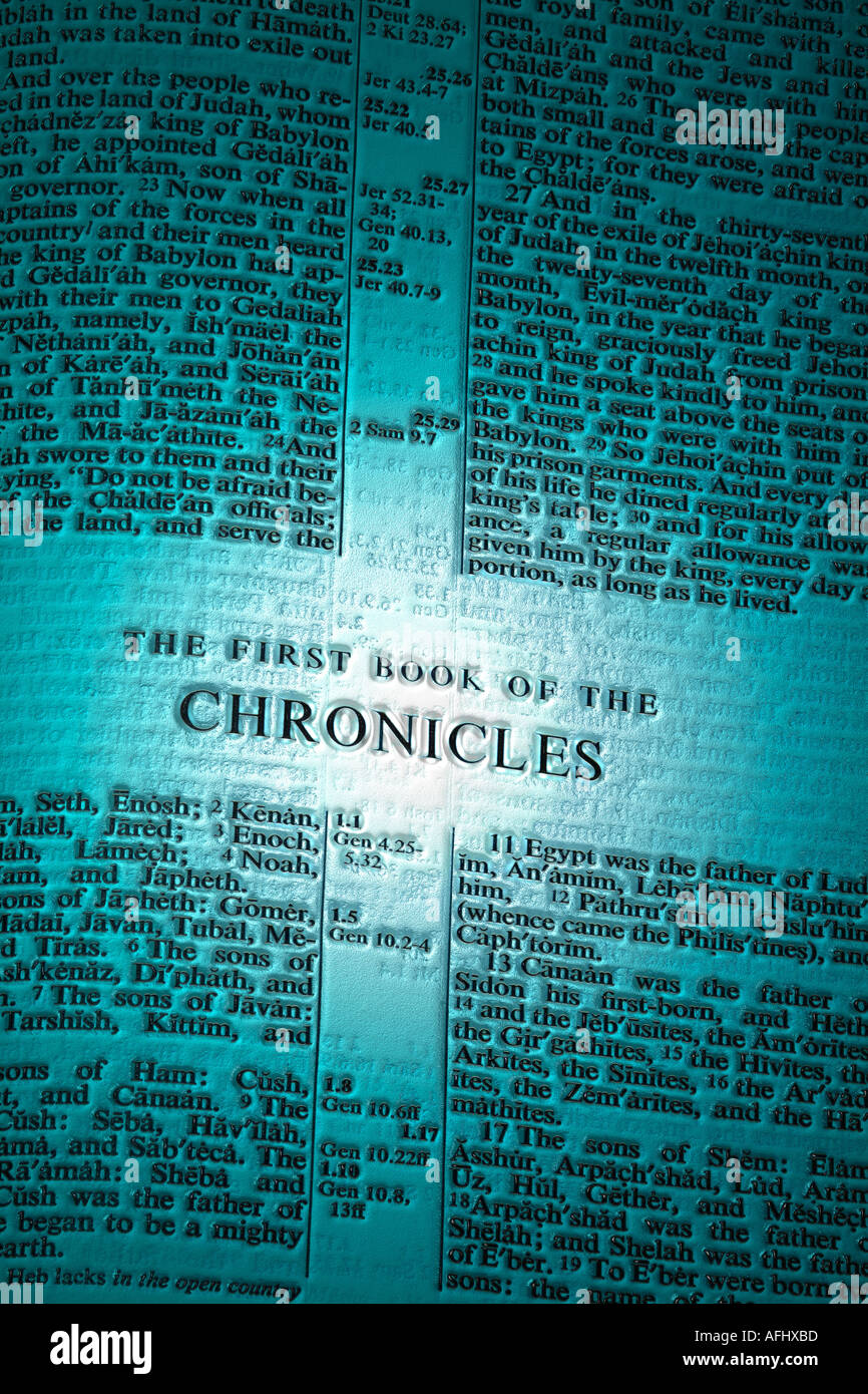 1st CHRONICLES chapter of the Holy bible Stock Photo - Alamy