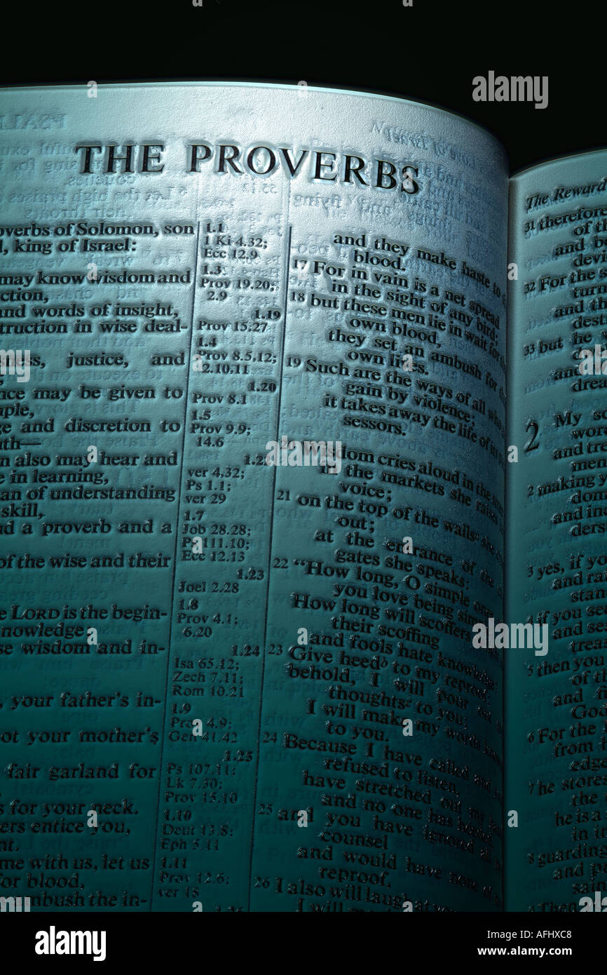 THE PROVERBS chapter of the Holy bible Stock Photo - Alamy