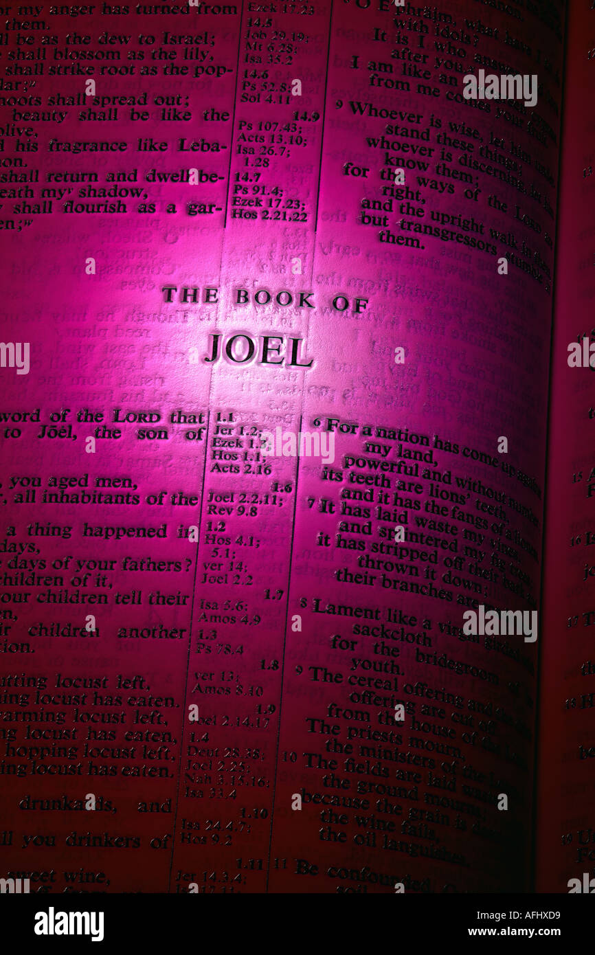 Book of JOEL of the Holy bible Stock Photo - Alamy