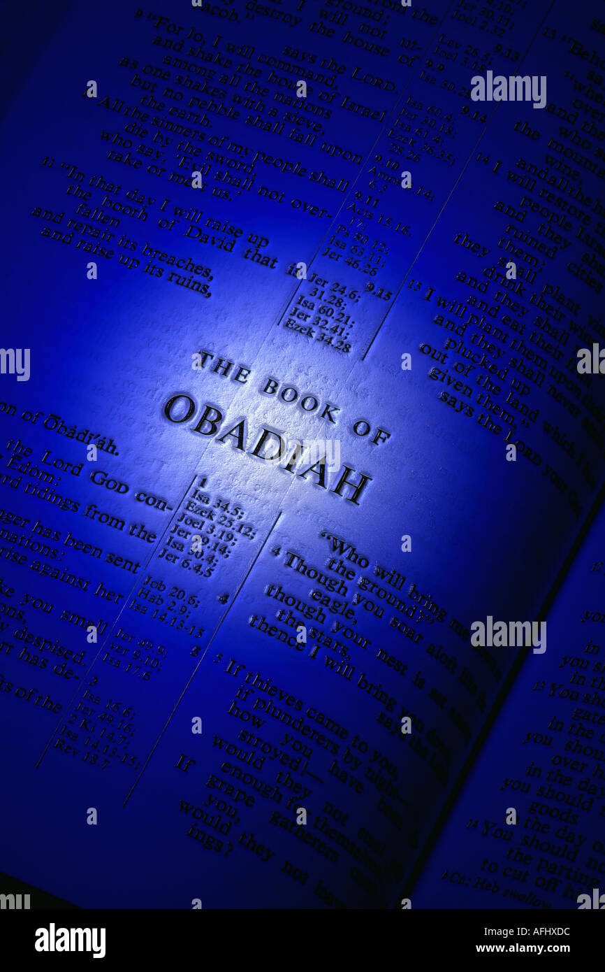 Book of OBADIAH of the Holy bible Stock Photo - Alamy