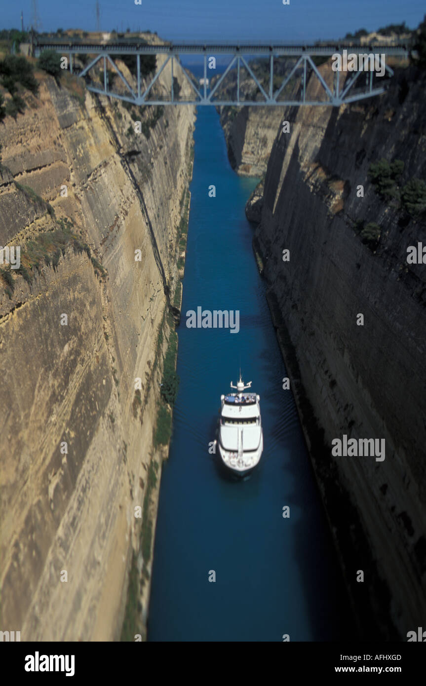 Corinth canal with boats hi-res stock photography and images - Alamy