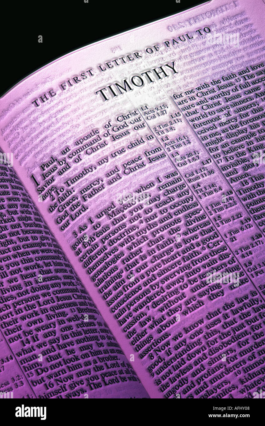 Book of 1st TIMOTHY of the Holy bible Stock Photo - Alamy