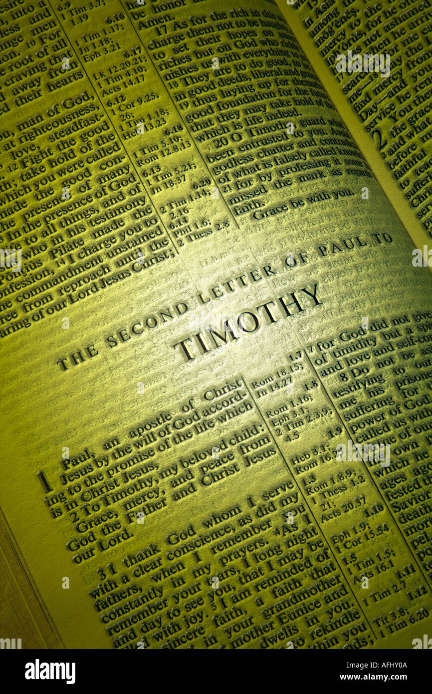 Book of 2nd TIMOTHY of the Holy bible Stock Photo - Alamy
