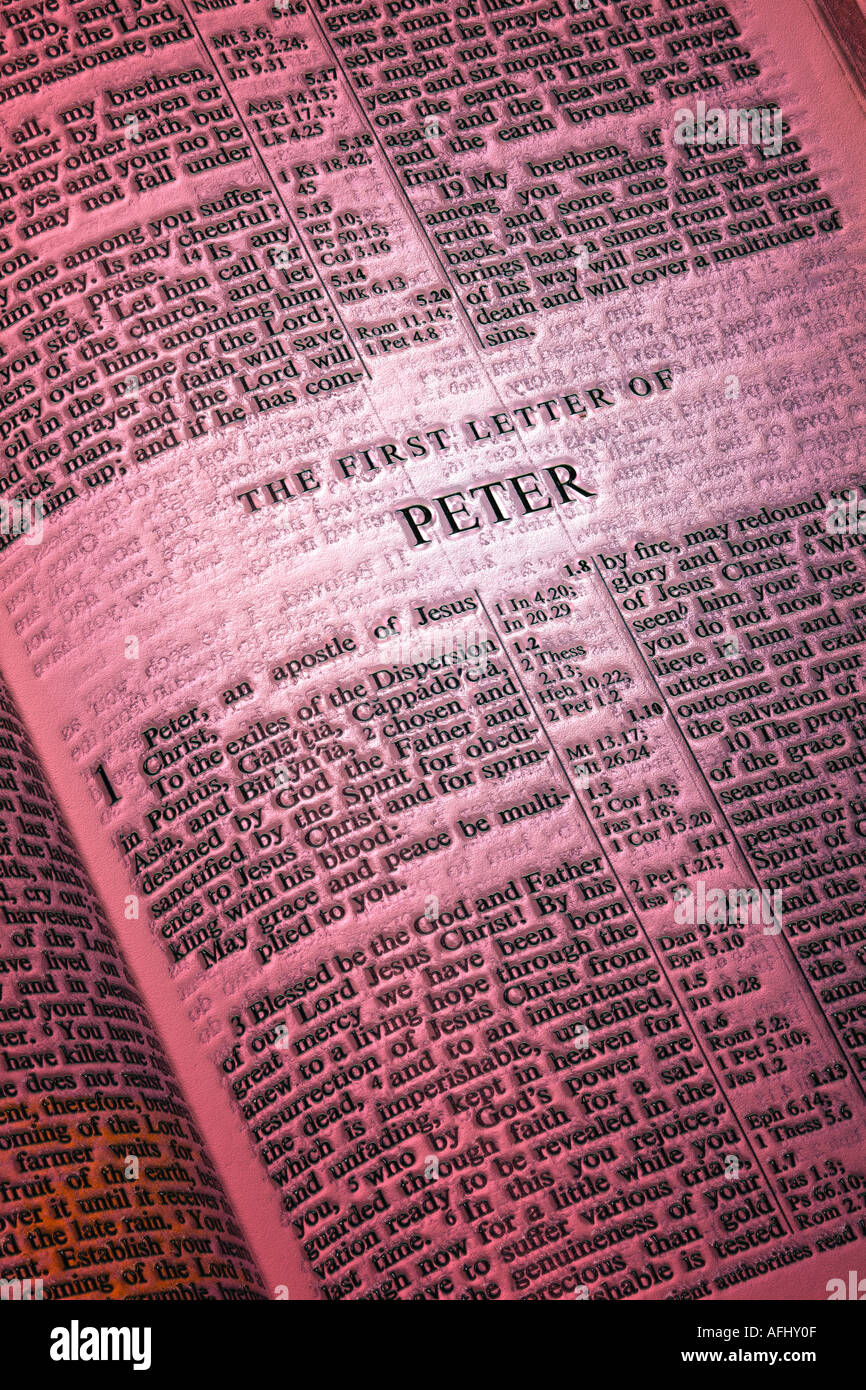Book of 1st PETER of the Holy bible Stock Photo - Alamy