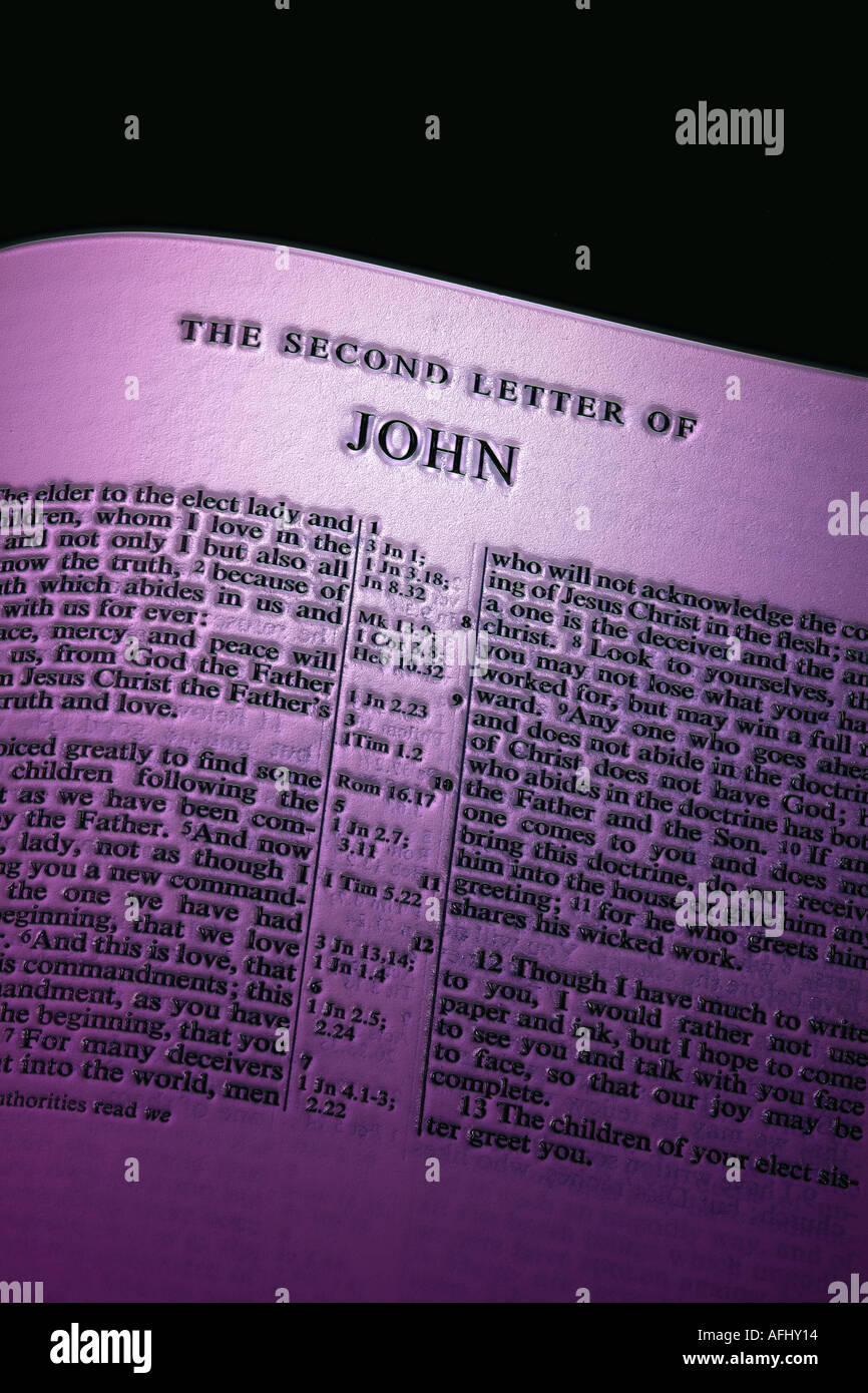 Book of 2nd JOHN of the Holy bible Stock Photo - Alamy