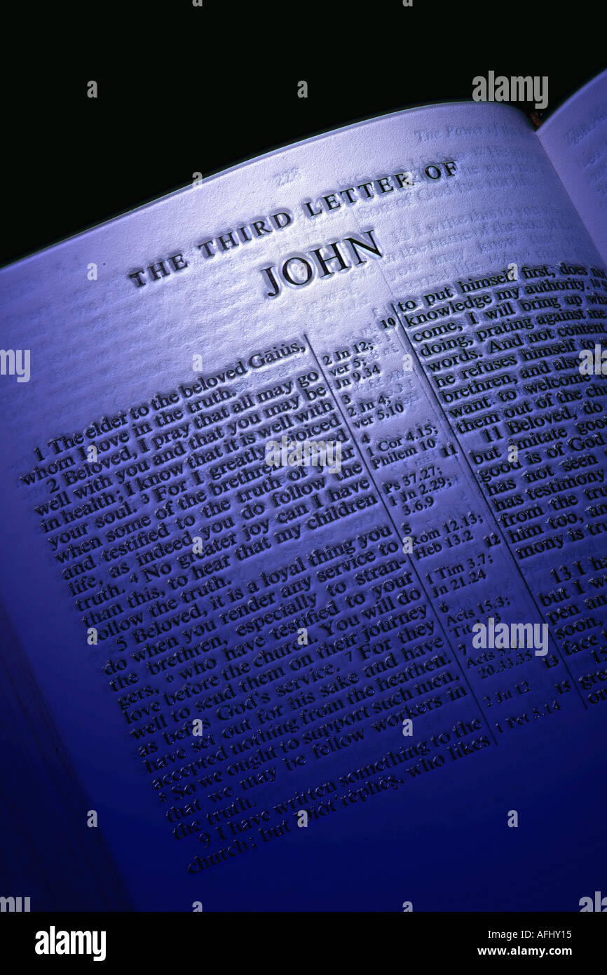 Book of 3rd JOHN of the Holy bible Stock Photo - Alamy