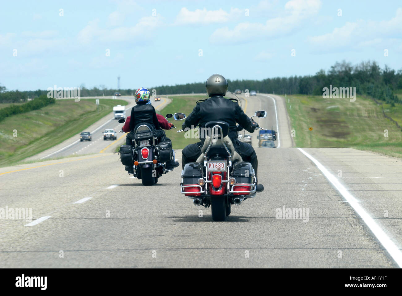 Motorcycles on a busy freeway Stock Photo - Alamy