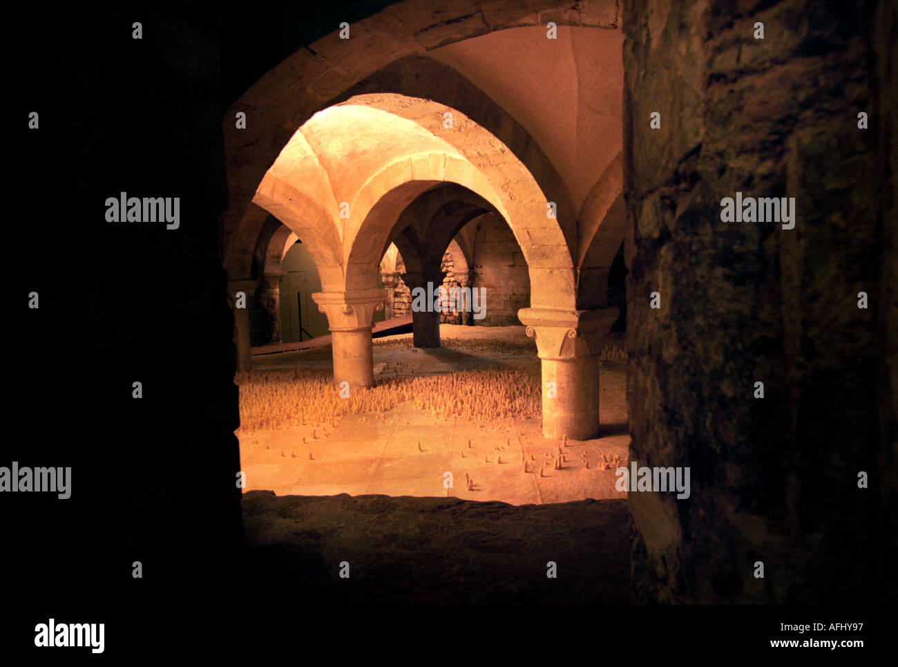 ART INSTALLATION IN THE CRYPT OF GLOUCESTER CATHEDRAL TITLED THE WORDS ...