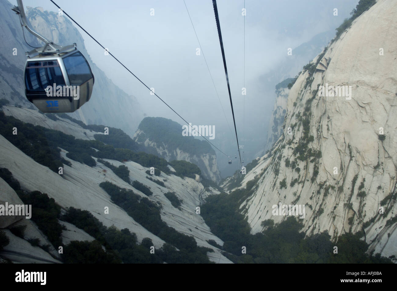 China Shaanxi Inside A Cable Cars Going Down At The Hua Shan Sacred ...
