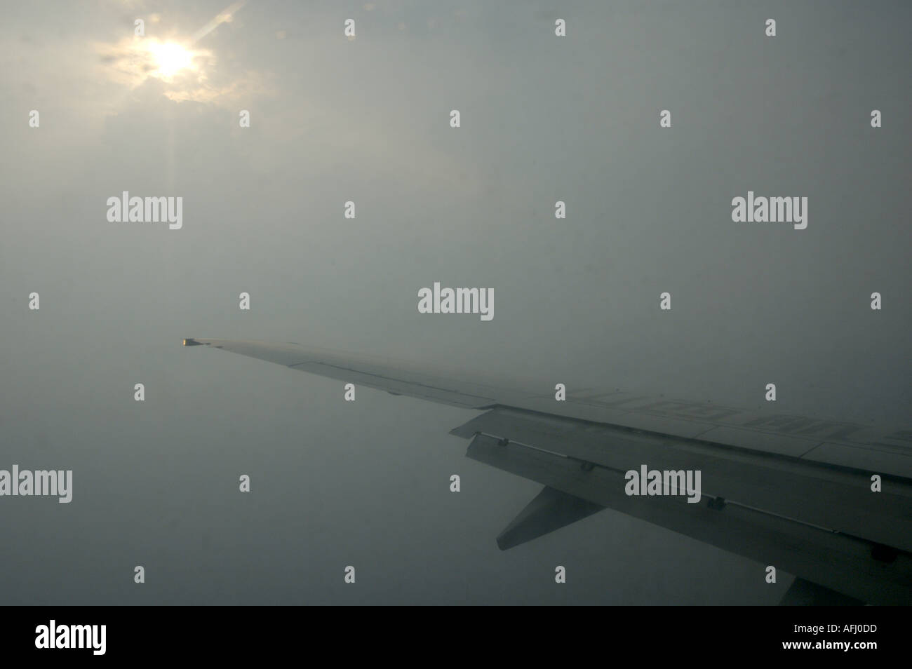 China between xian and guilin inside a flying airplane the wing and the ...
