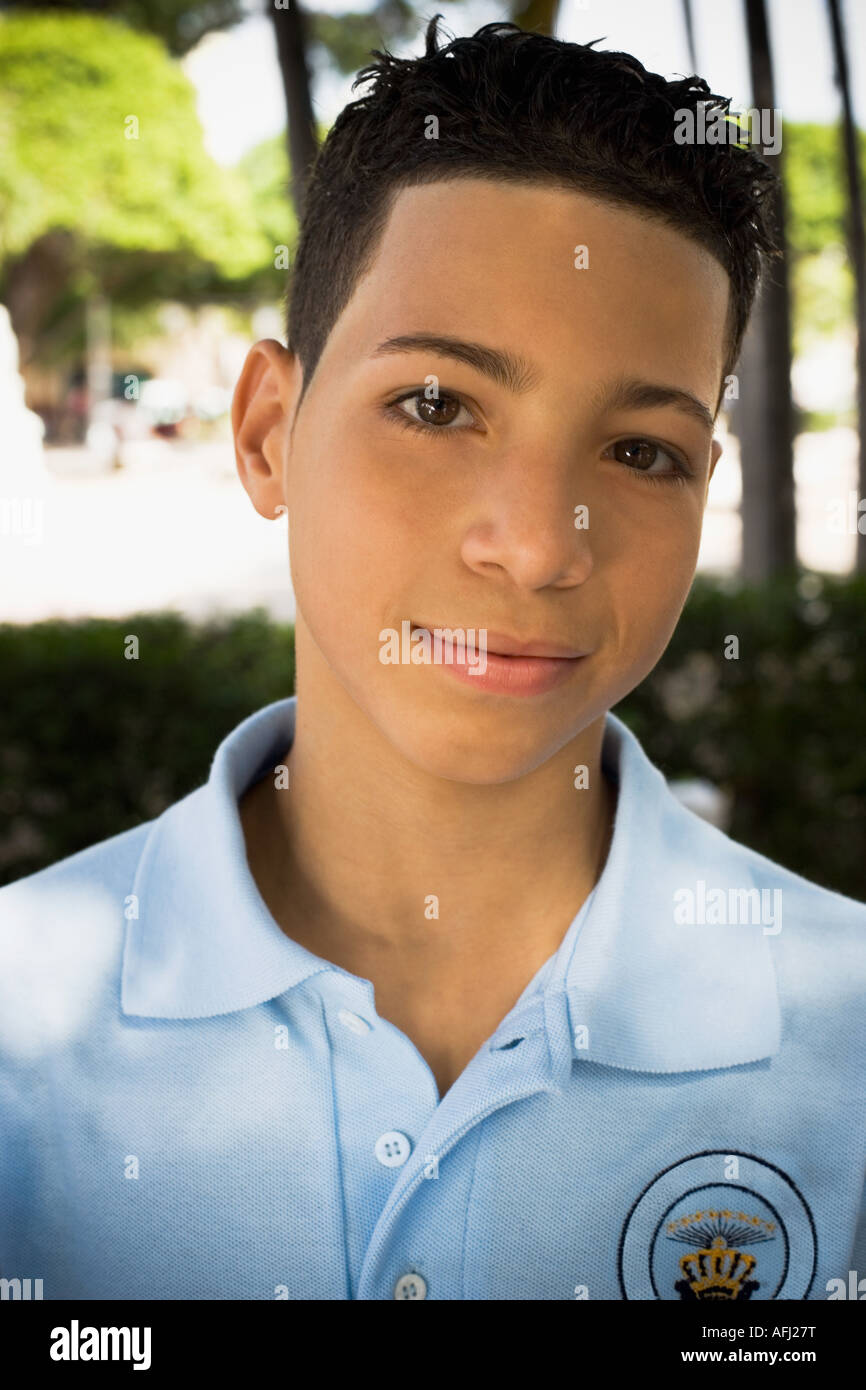 Portrait of boy wearing school uniform Stock Photo - Alamy