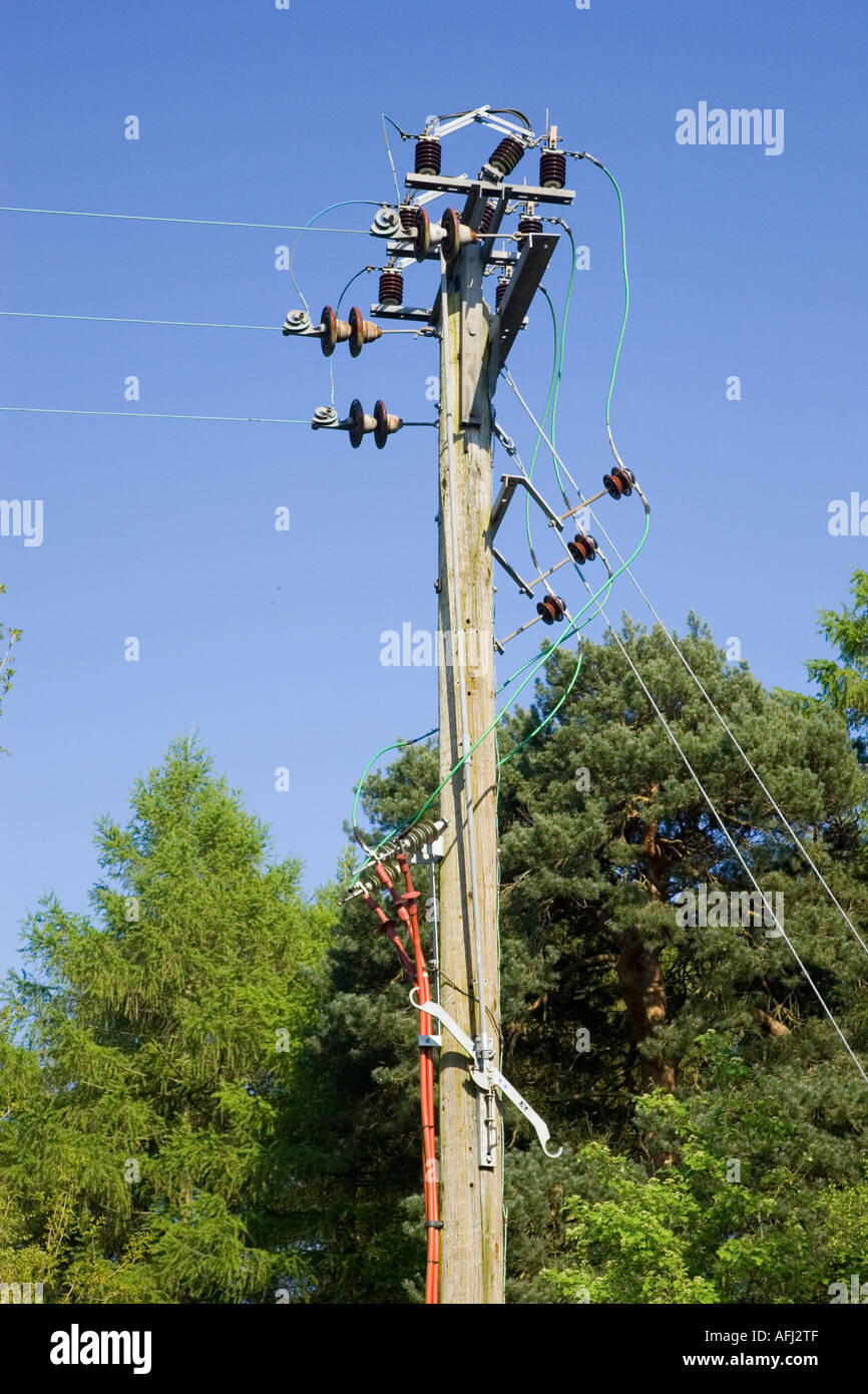 electricity power lines showing insulators Stock Photo - Alamy