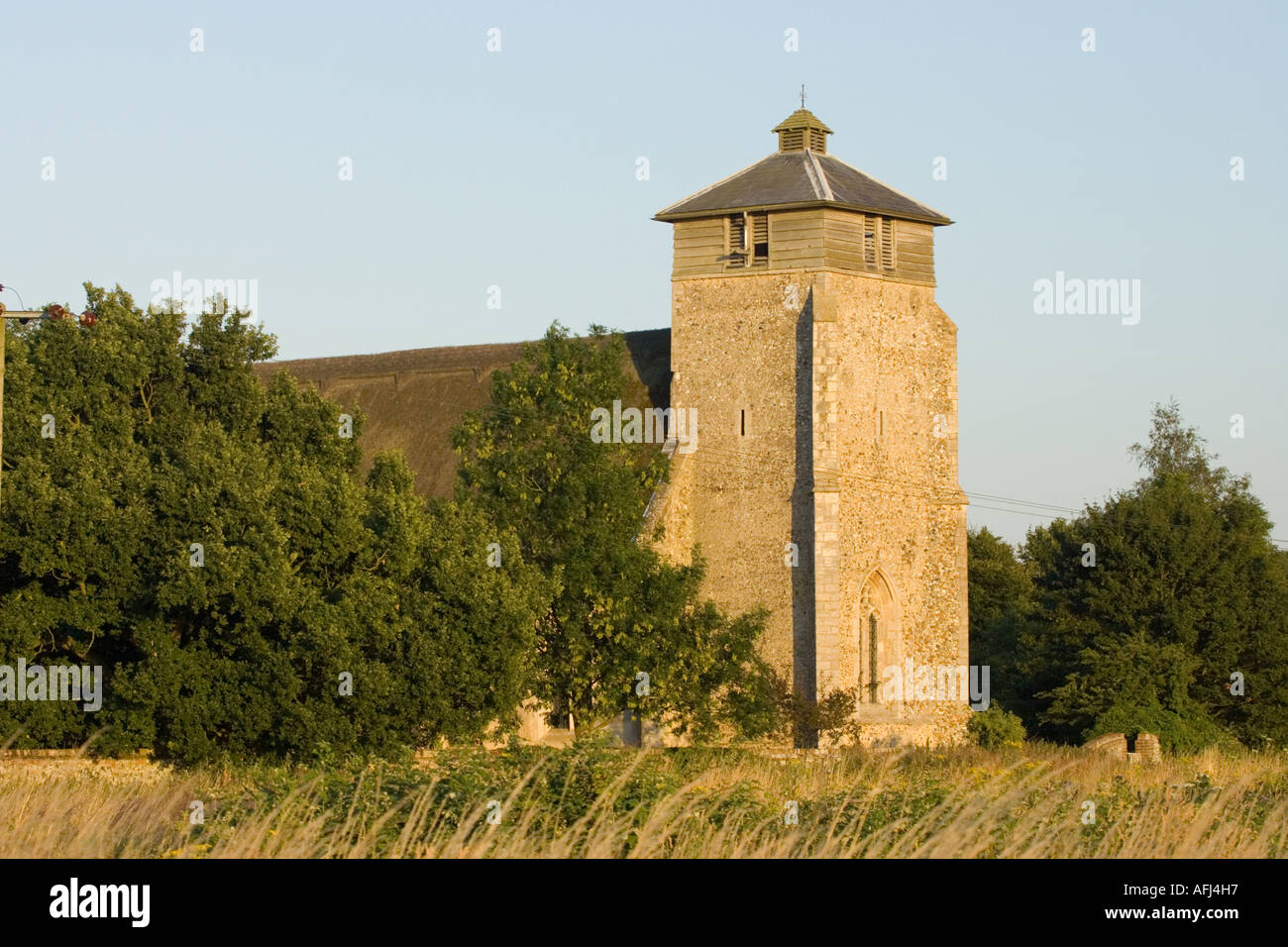 Saint Peter church in Great Livermere in Suffolk late evening Stock ...