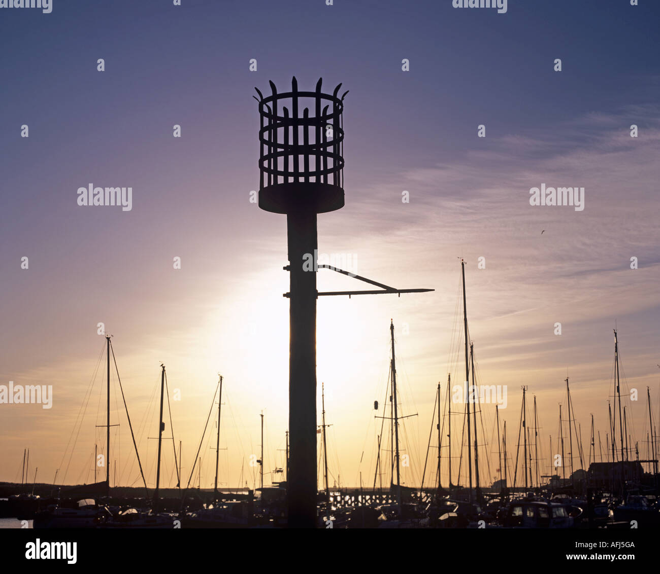 Amble Marina and Harbour, Northumberland England UK. Showing signal ...