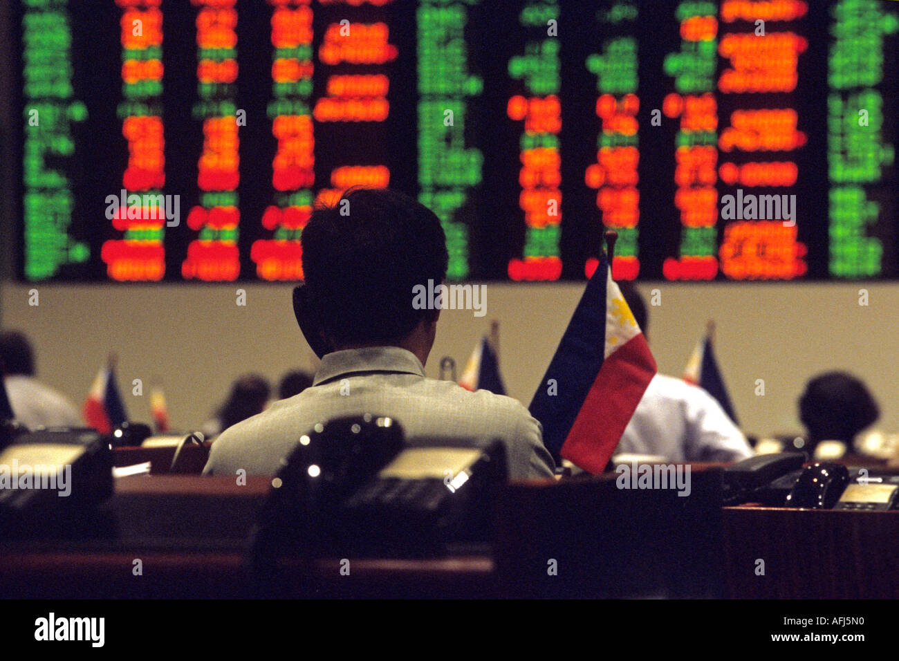 Trader at Philippine Stock Exchange, Manila Stock Photo - Alamy