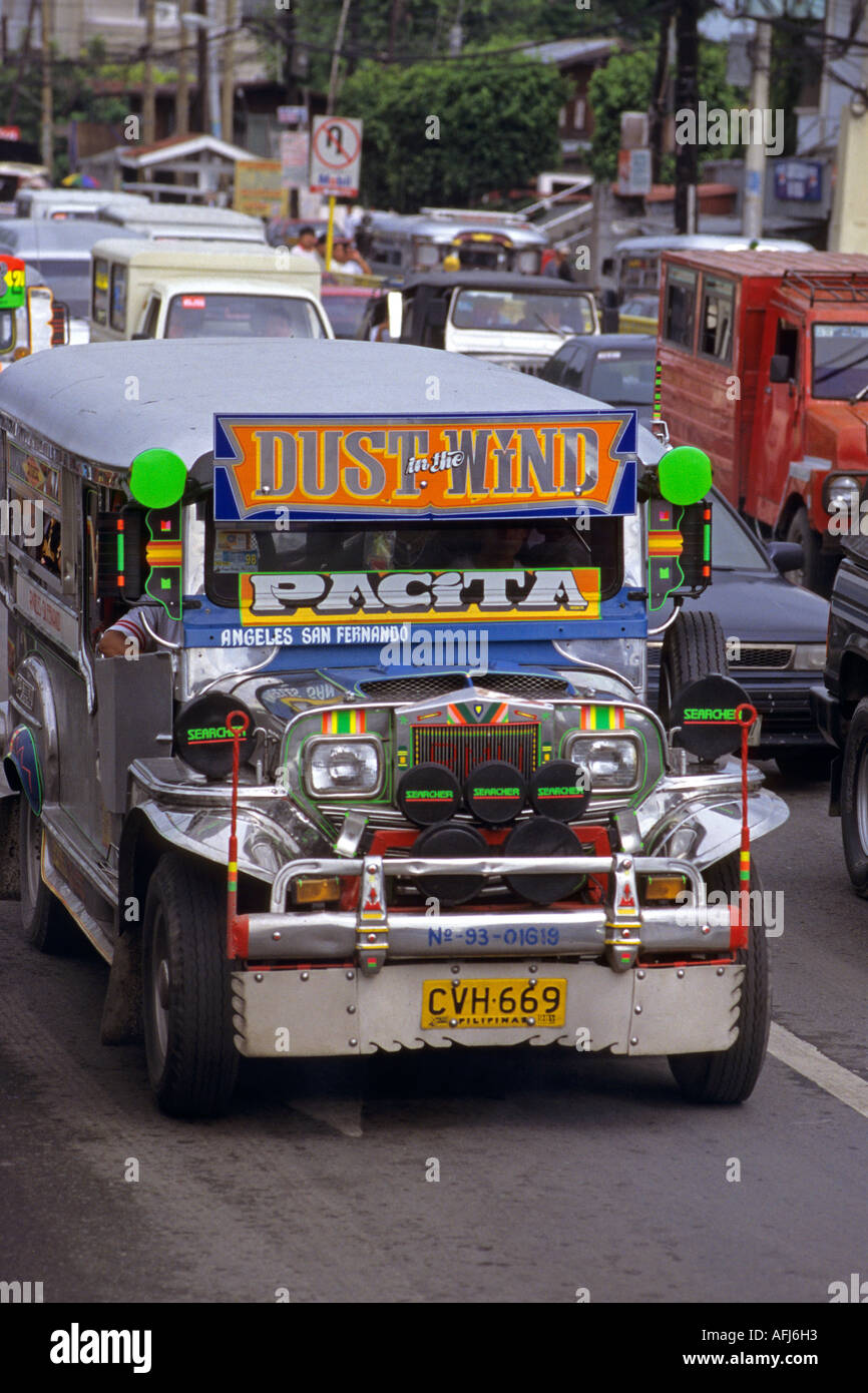 Jeepney traffic San Fernando Philippines Stock Photo - Alamy