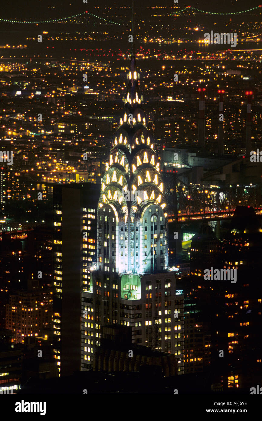 Chrysler building by night hi-res stock photography and images - Alamy