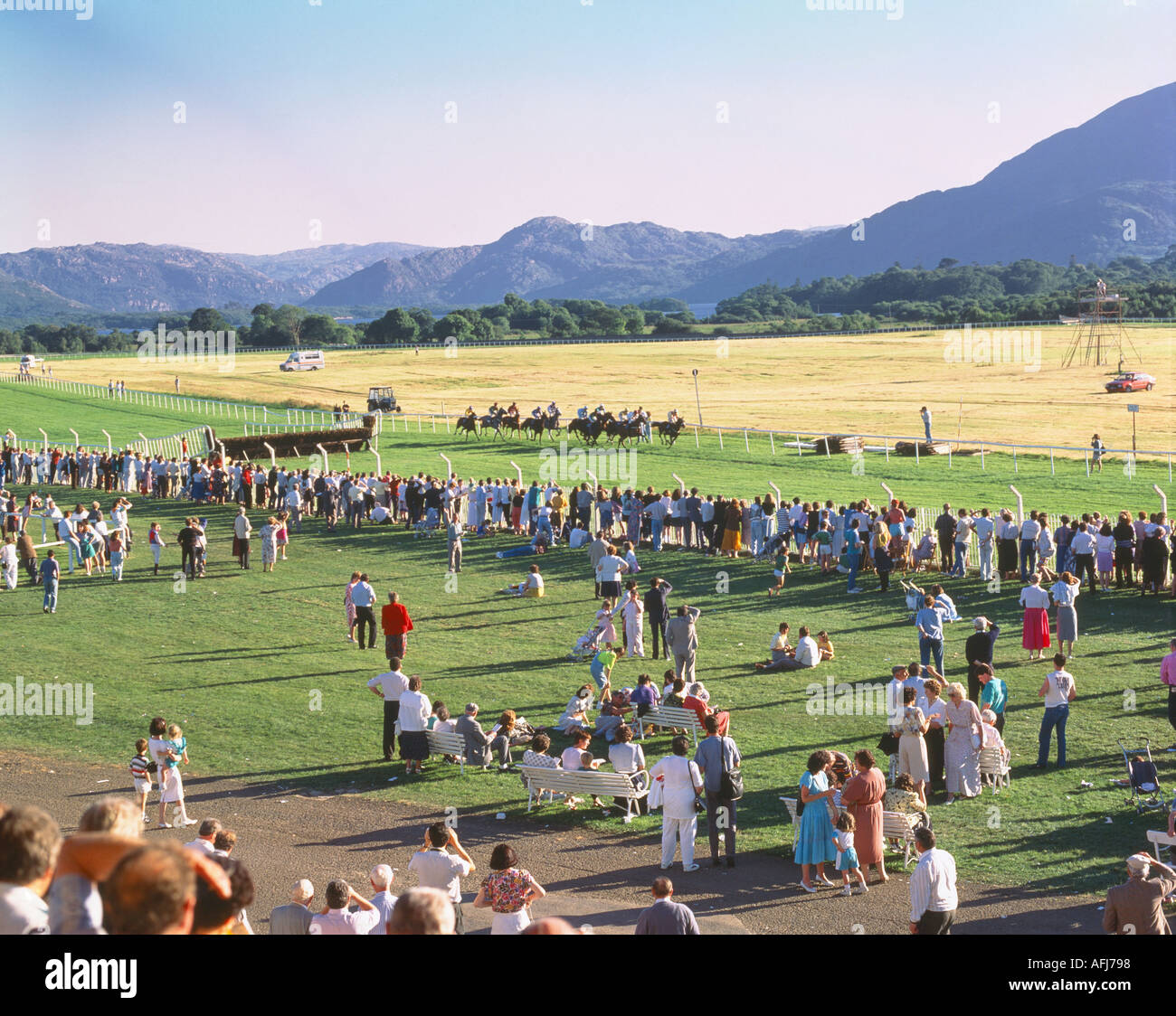 horse racing meeting in irelands scenic landscape Stock Photo - Alamy