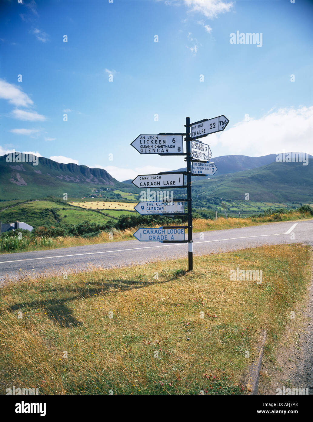 roadside direction signs on irelands scenic ring of kerry Stock Photo ...