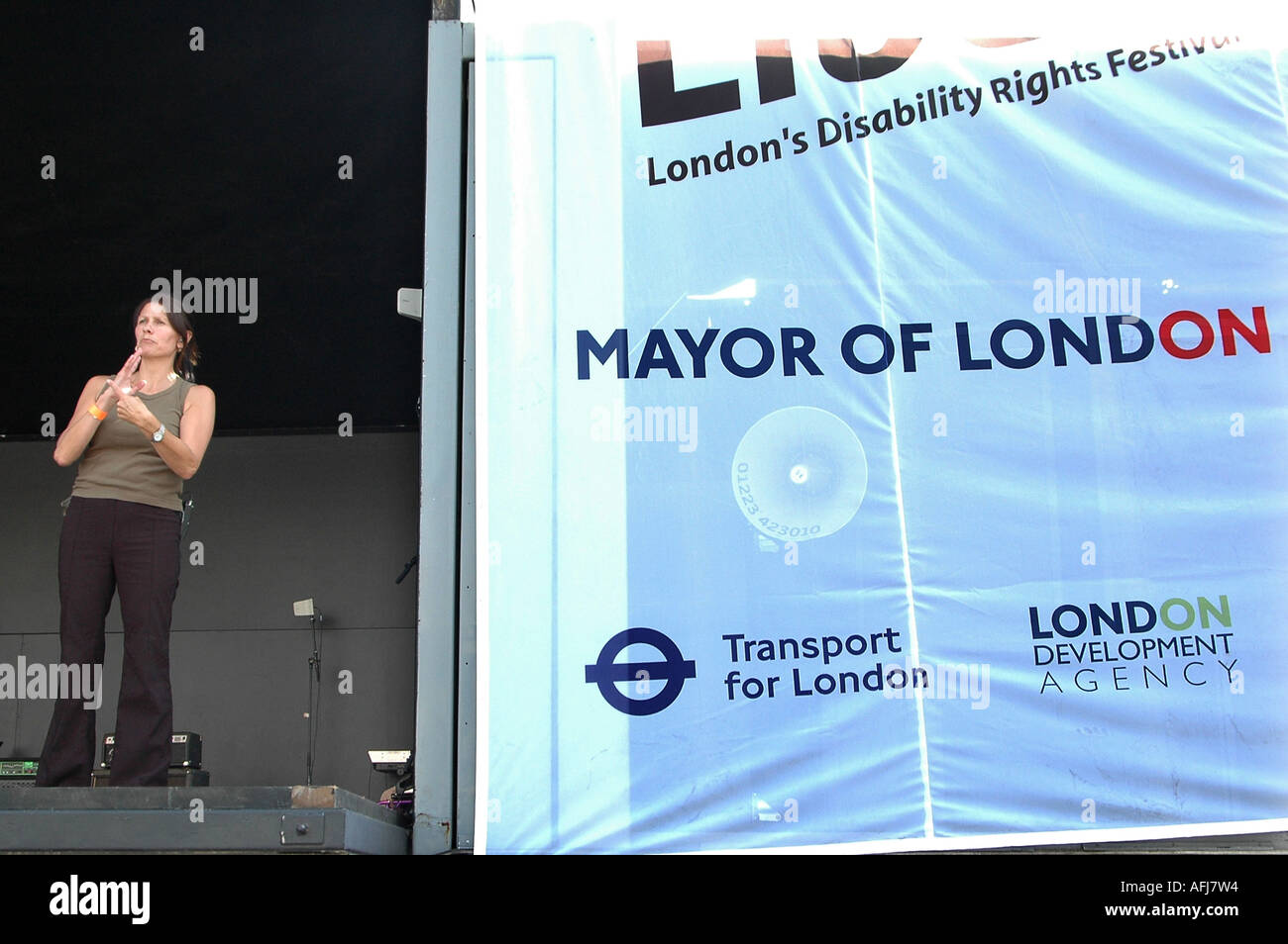 British Sign Language woman interpretor for the liberty festival held ...