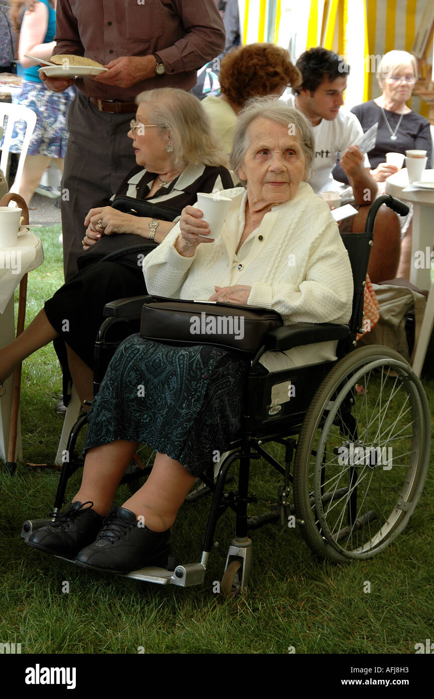 Disabled lady on a wheelchair at the Capital Age Festival 2005, London ...