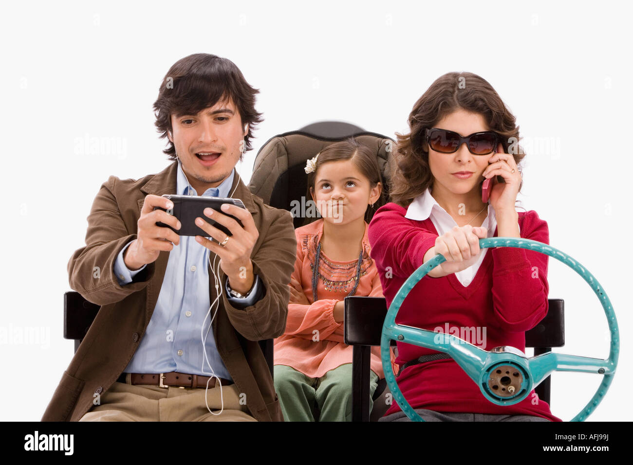 Distracted parent driving with child hi-res stock photography and ...