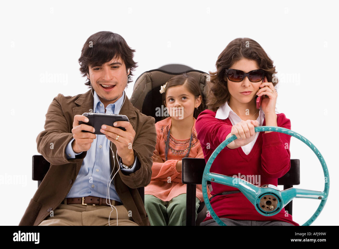 Distracted parent driving with child hi-res stock photography and ...