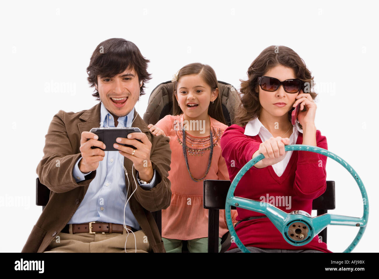 Distracted parent driving with child hi-res stock photography and ...