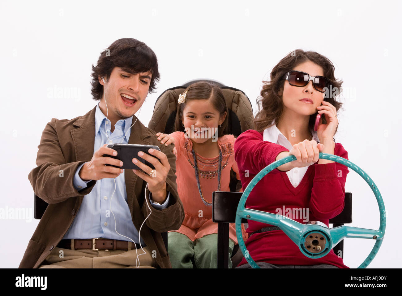 Distracted parent driving with child hi-res stock photography and ...
