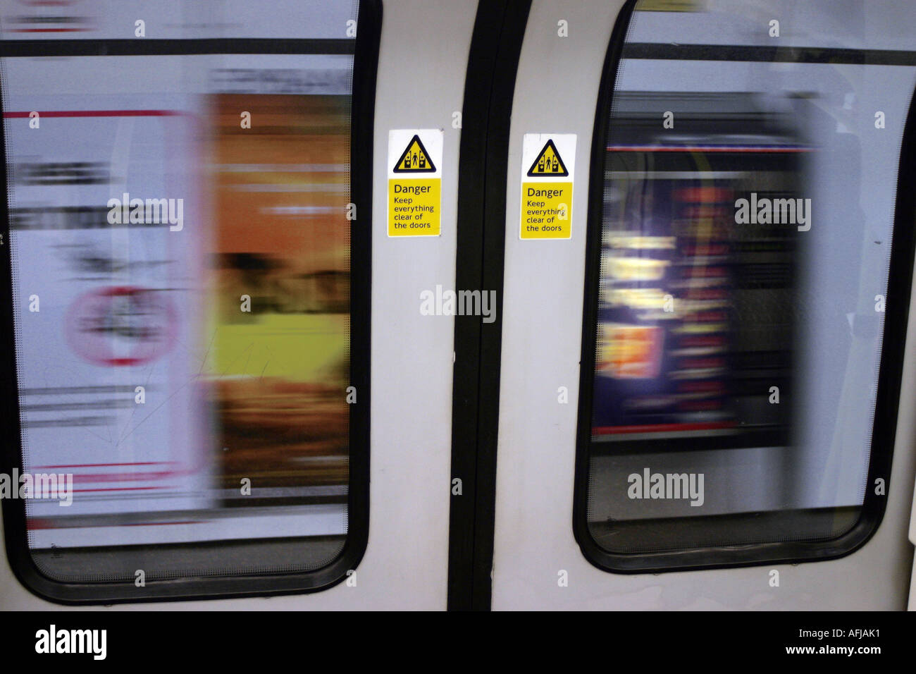Tube doors closed Stock Photo - Alamy