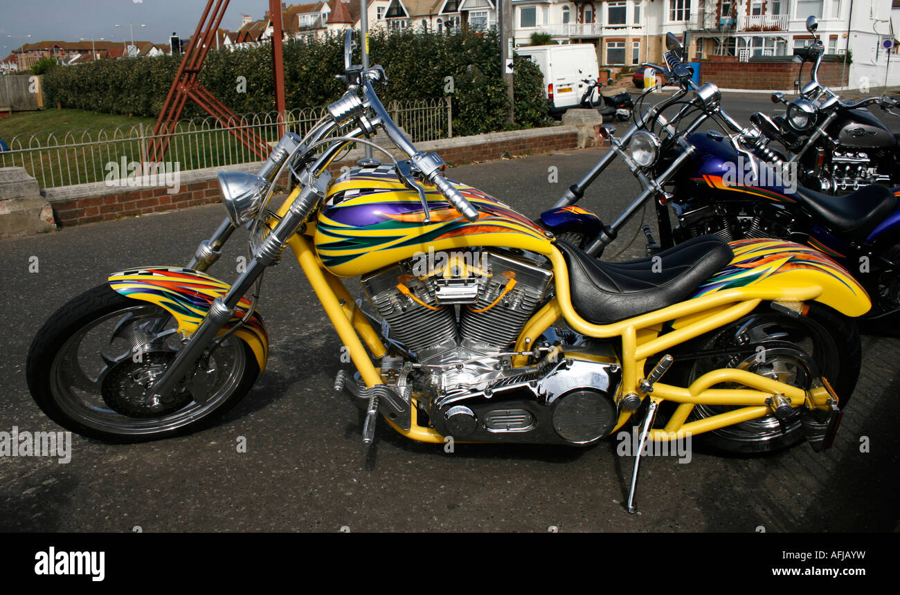Harley Davidson Custom Chopper Motorbike Stock Photo - Alamy
