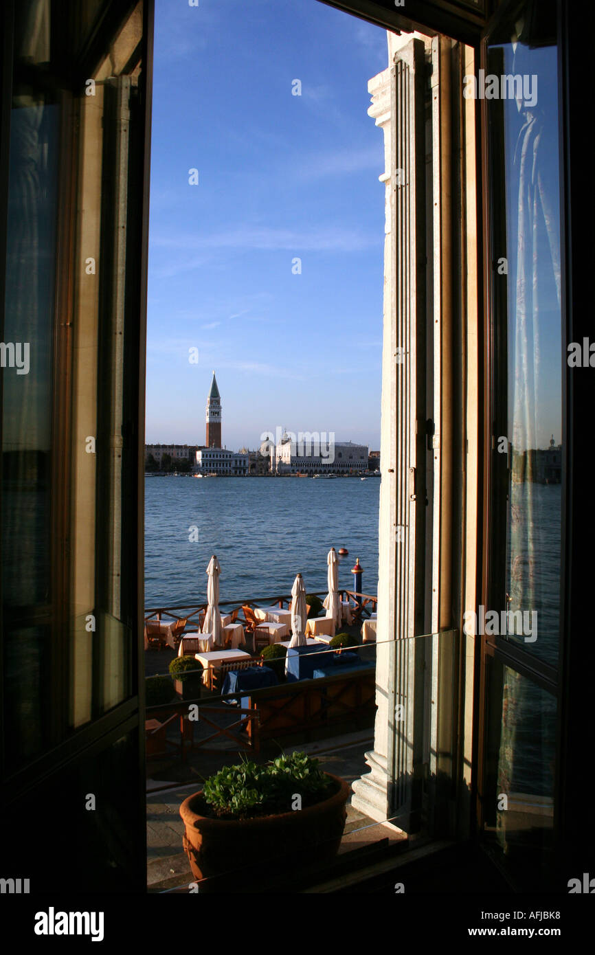 Cip's Club Restaurant and Venetian Lagoon from Hotel Cipriani Stock ...