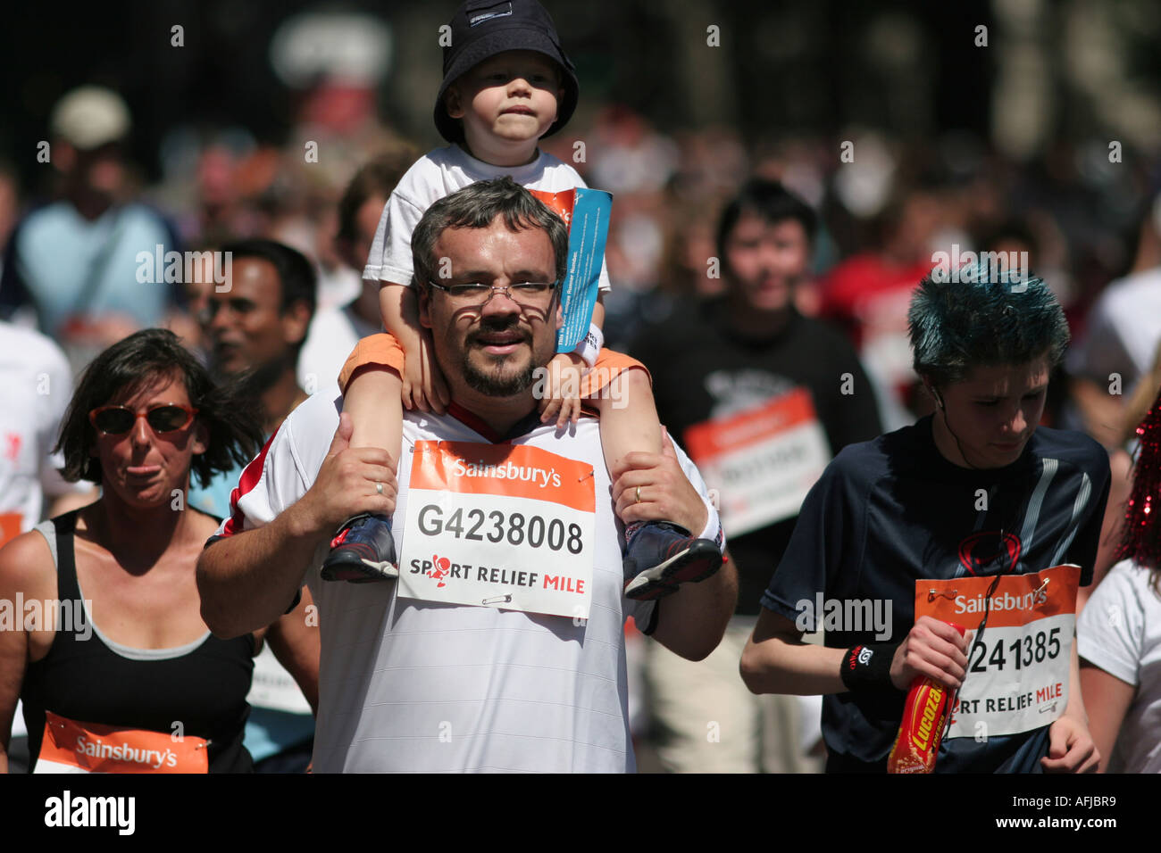 Sport Relief Charity Run in London UK Stock Photo - Alamy
