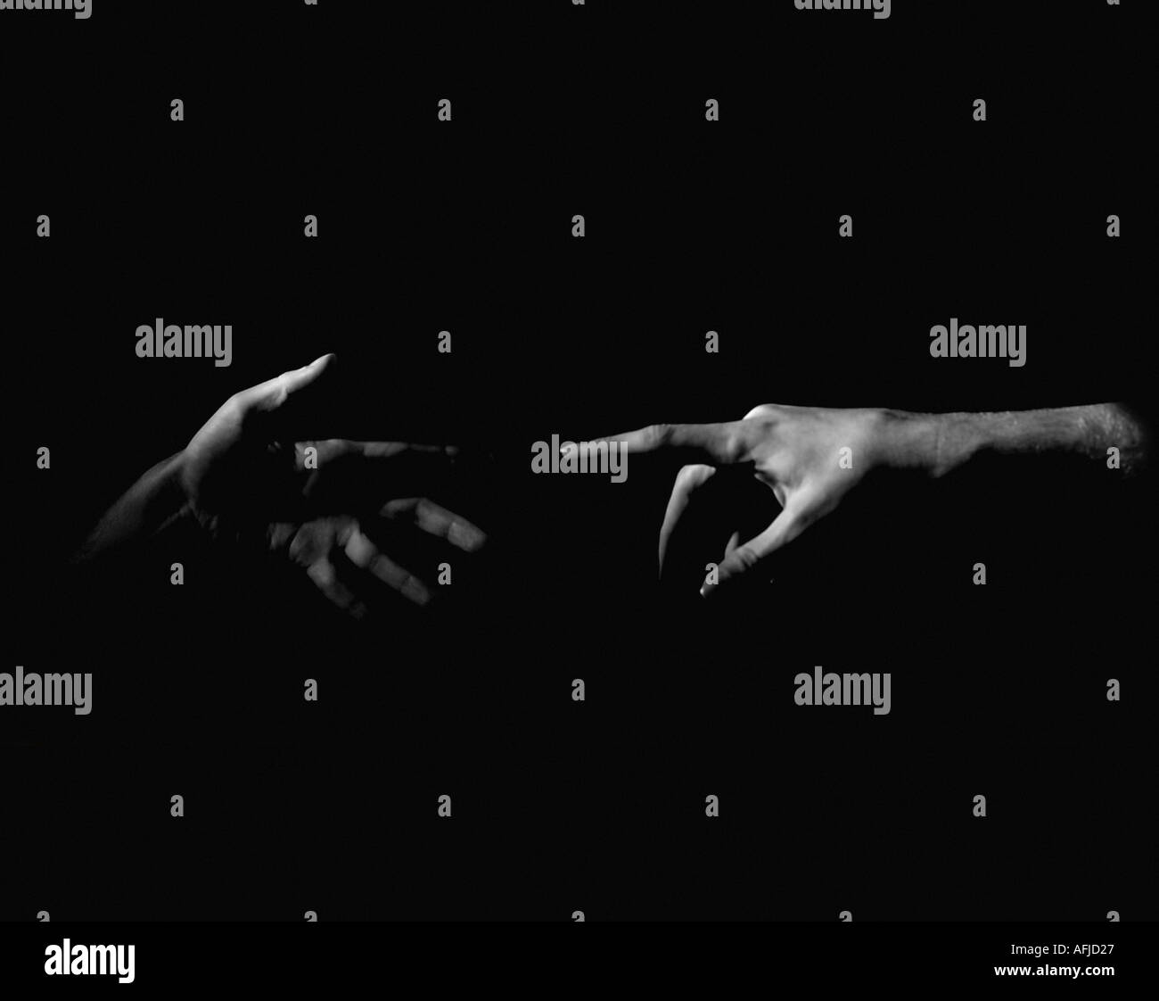 Reach out hands Black and White Stock Photos & Images - Alamy