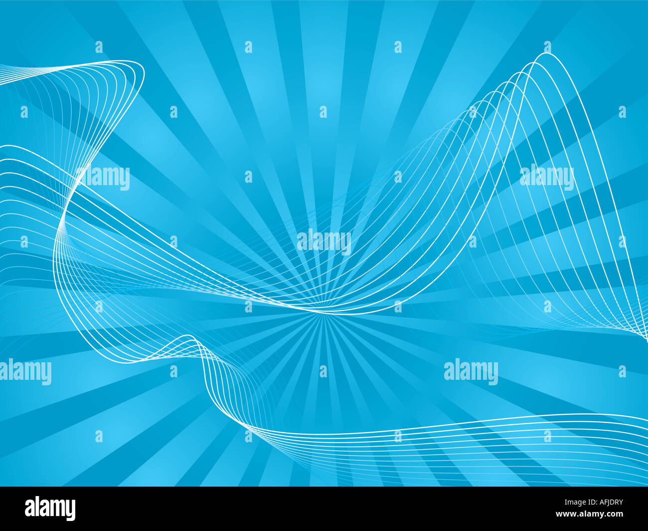 Wave radiating background in blue and white with a burst effect Stock ...