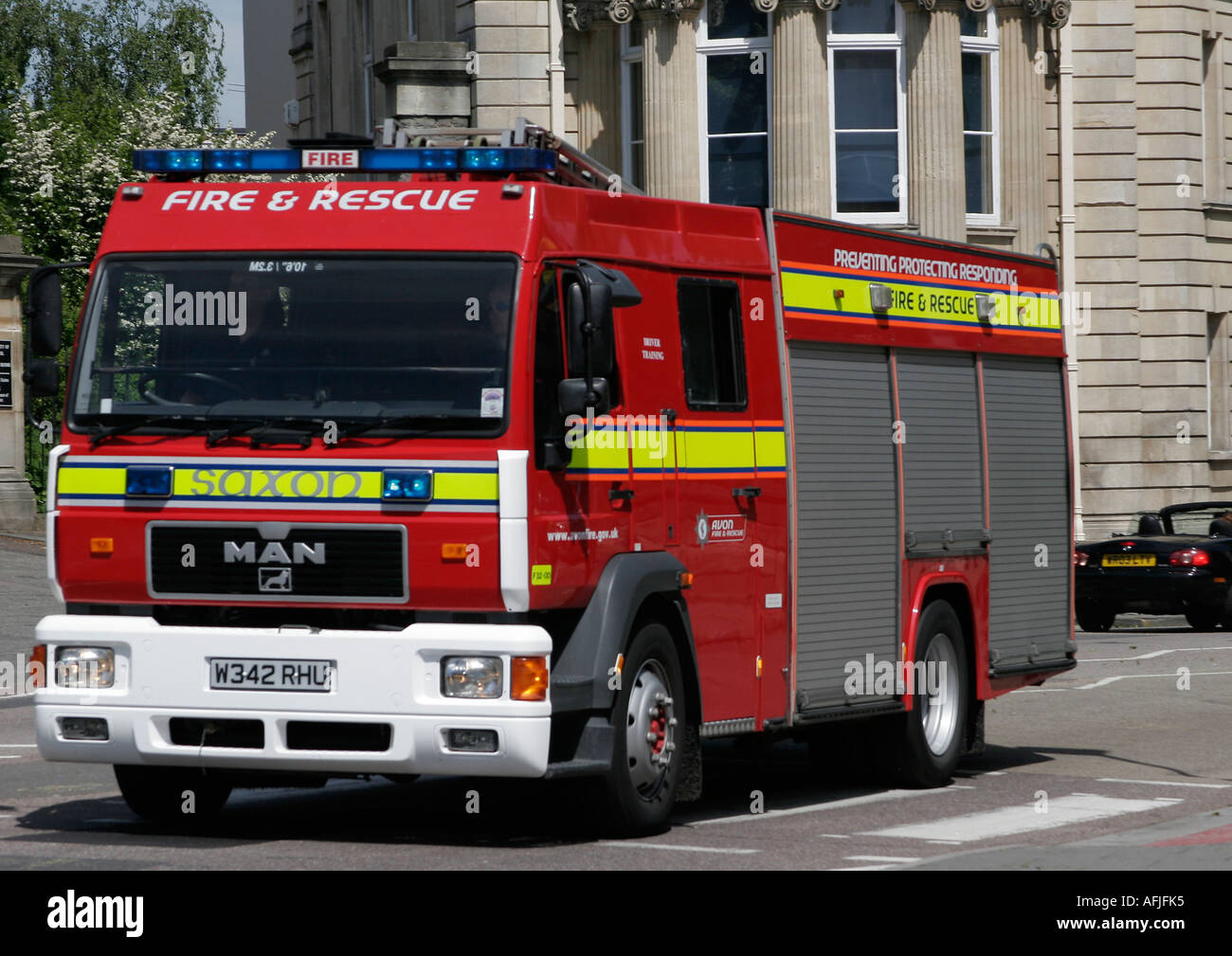 Fire Engine Responding to Call, Bristol, England Stock Photo - Alamy