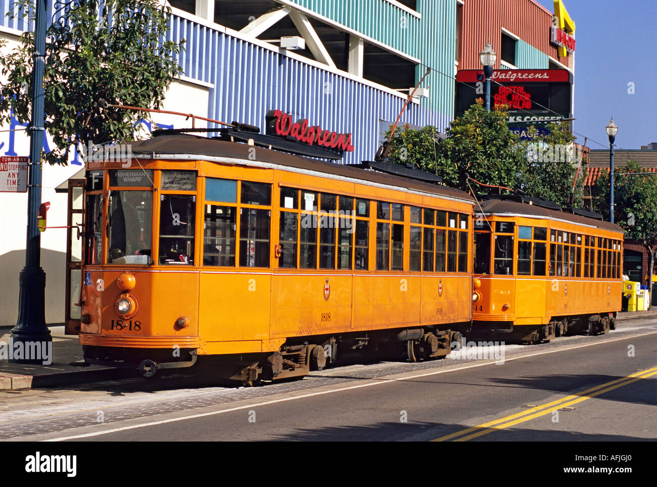 "Restored vintage trams from "Milan, Italy", "San Francisco ...