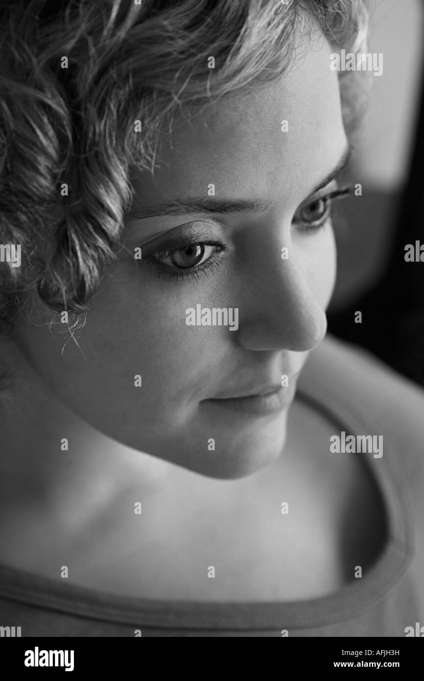 Portrait of a woman gazing Stock Photo - Alamy