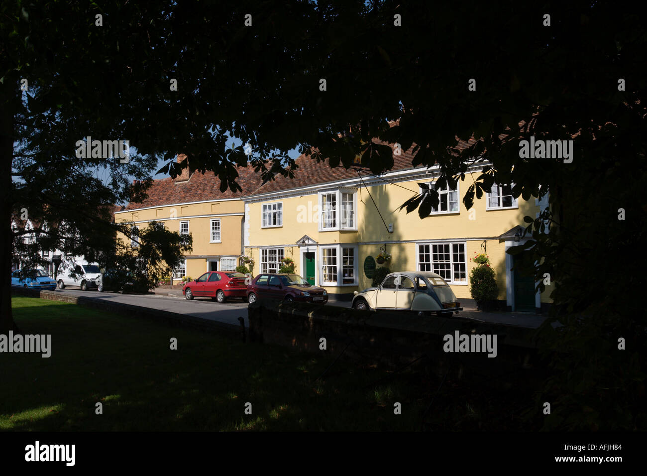 The High Street at the historic village of Dedham in Essex England with ...