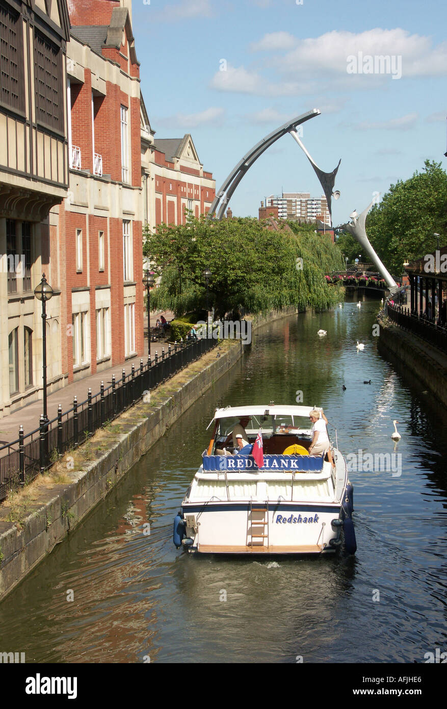 Boating on the River Witham Lincoln Lincolnshire England Stock Photo ...