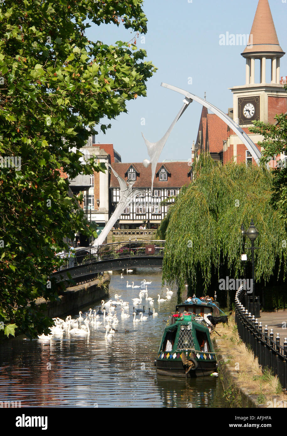Waterside River Witham and The High Bridge Lincoln Lincolnshire England ...
