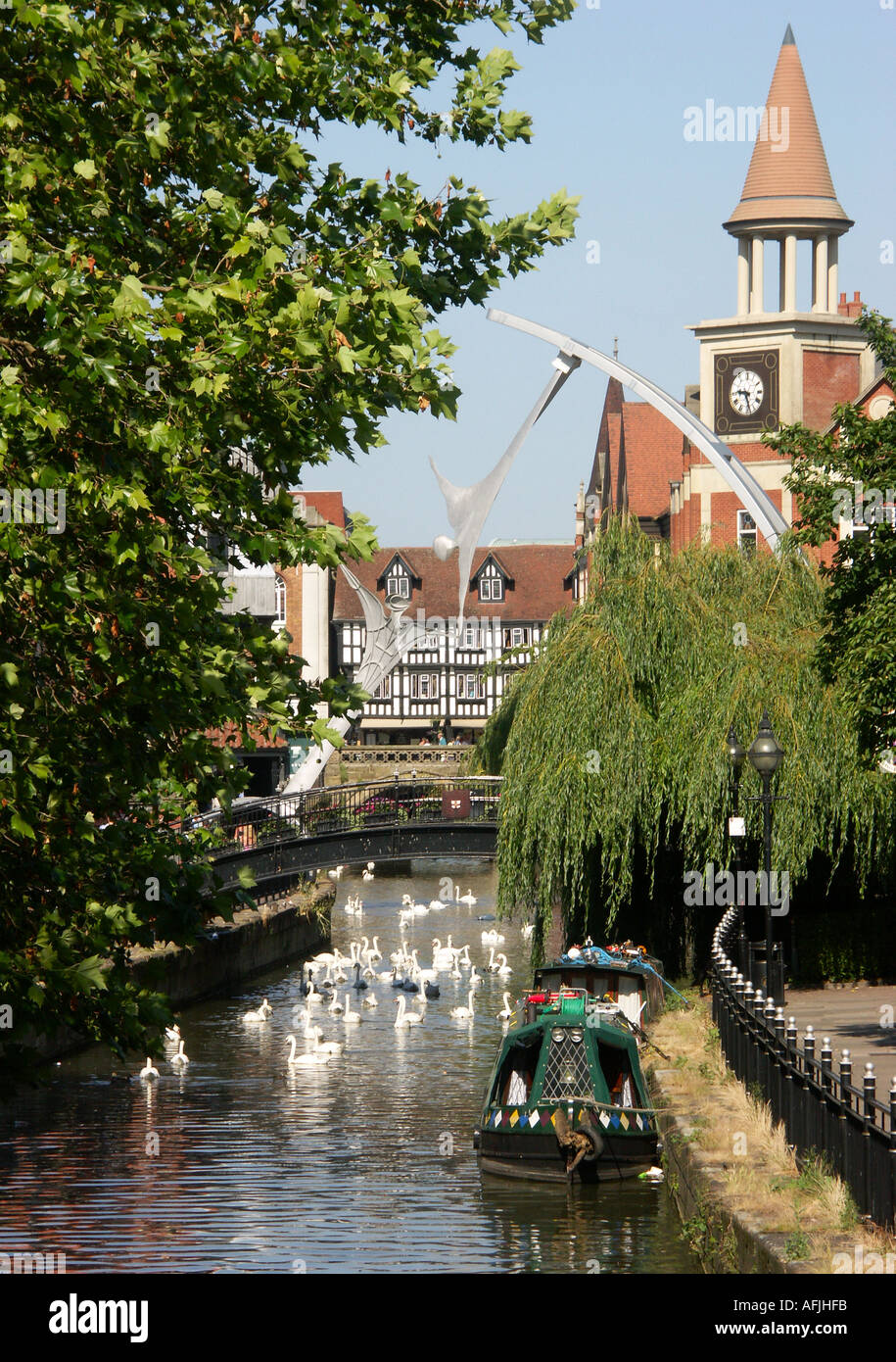 Waterside River Witham and The High Bridge Lincoln Lincolnshire England ...