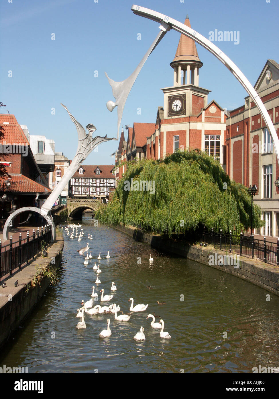 Waterside River Witham and The High Bridge Lincoln Lincolnshire England ...