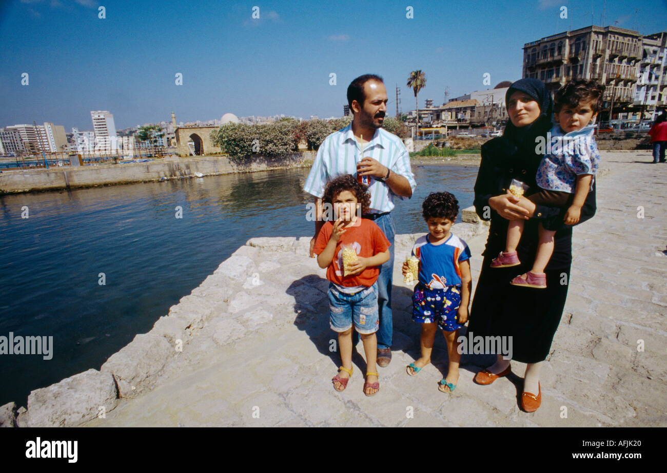 Sidon Lebanon Lebanese Family Stock Photo - Alamy